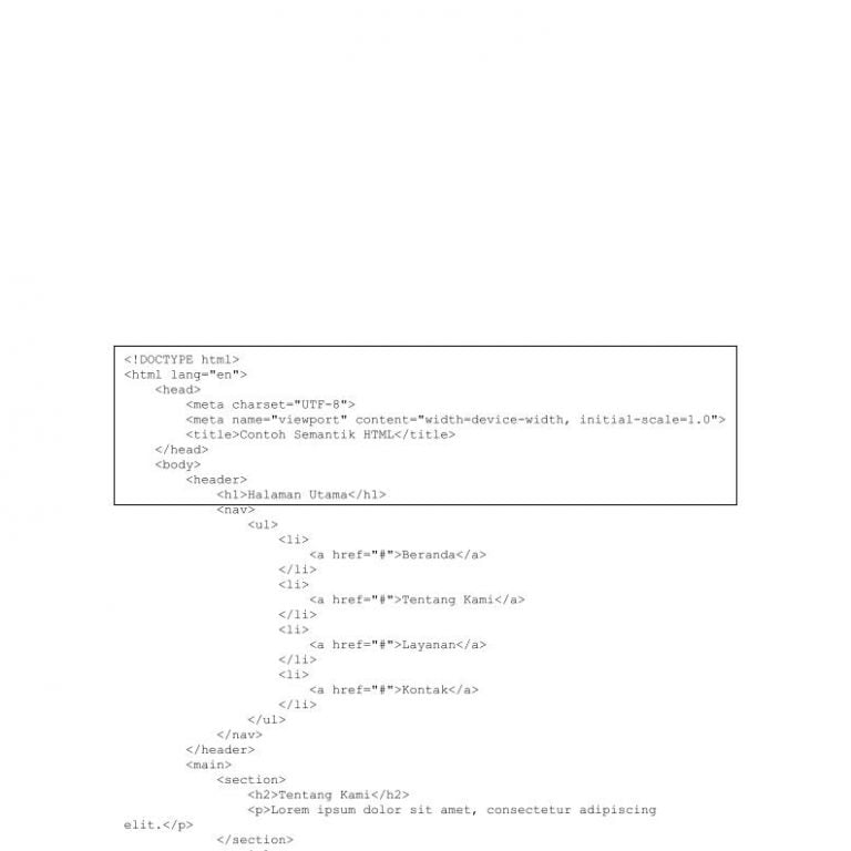Memahami Semantik HTML: Memperkuat Struktur dan Makna Konten